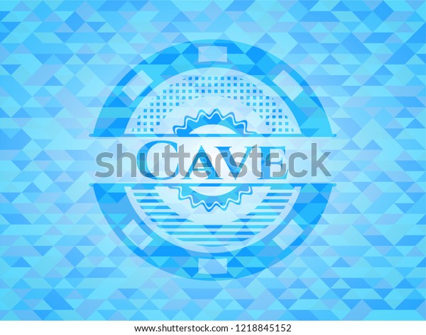 Cave Realistic Light Blue Emblem Mosaic: vector de stock (libre de ...