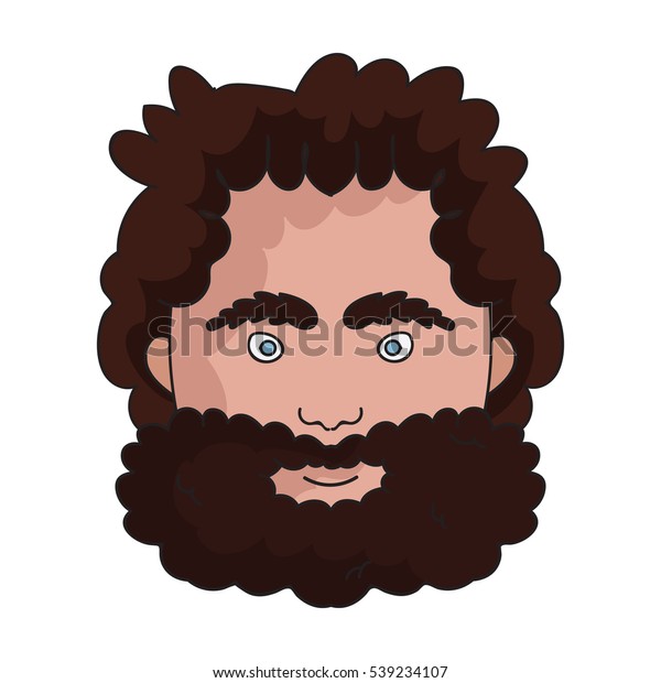 Caveman Face Icon Cartoon Style Isolated Stock Vector (Royalty Free ...