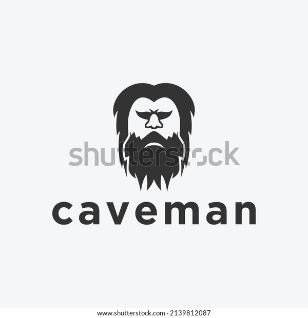 Caveman Logo Design Vector Illustration Stock Vector (Royalty Free ...