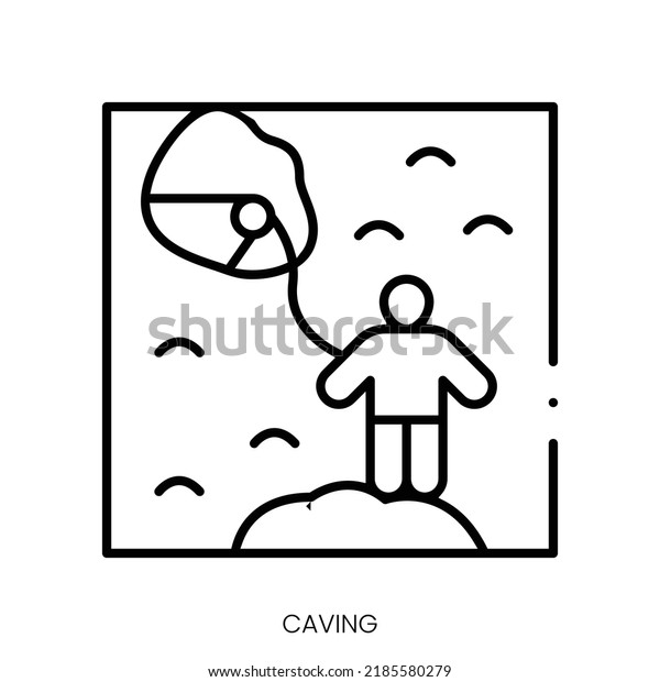 Caving Icon Linear Style Sign Isolated: เวกเตอร์สต็อก (ปลอดค่าลิขสิทธิ์ ...