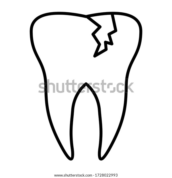 Cavity Tooth Icon Trendy Outline Style Stock Vector (Royalty Free ...