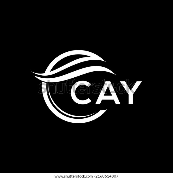 Cay Letter Logo Design On Black Stock Vector (Royalty Free) 2160614807 ...