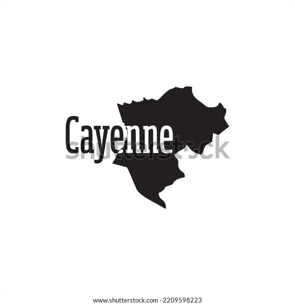 Cayenne Map Black Lettering Design On Stock Vector (Royalty Free ...