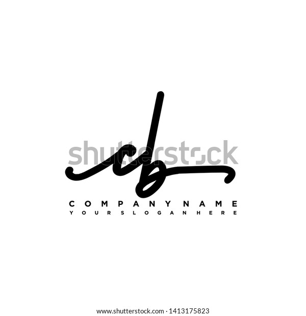 Cb Initial Signature Logo Handwriting Logo Stock Vector (Royalty Free ...