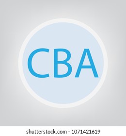 Cba Costbenefit Analysis Acronym Vector Illustration Stock Vector ...