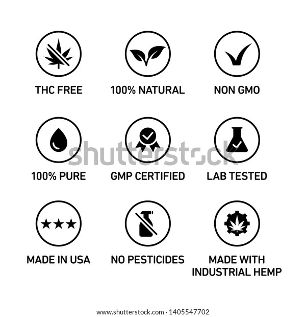 Cbd Oil Icons Set Including Thc Stock Vector (Royalty Free) 1405547702