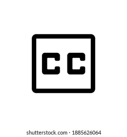 Cc Icon Vector Isolated On White Stock Vector (Royalty Free) 1885626064 ...