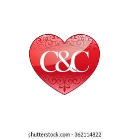Cc Initial Letter Couple Logo Ornament Stock Vector (Royalty Free ...