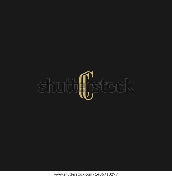 Cc Interlinked Serif Logo Design Gold Stock Vector (Royalty Free ...
