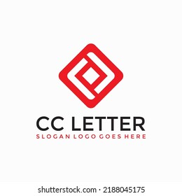 Cc Letter Square Logo Vector Image Stock Vector (Royalty Free ...