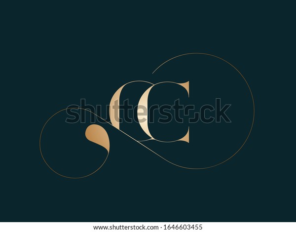 Cc Monogram Logoelegant Style Typographic Iconlettering Stock Vector ...