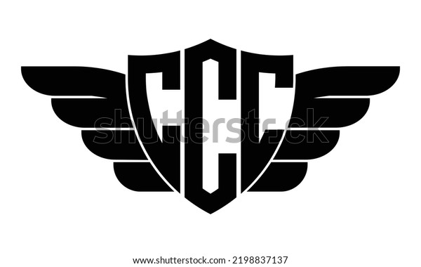 Ccc Threeletter Wings Iconic Logo Design Stock Vector (Royalty Free ...