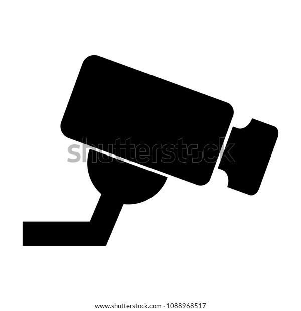 Cctv Black Camera On White Background Stock Vector (Royalty Free ...