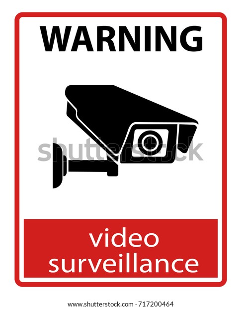Cctv Camera Black Video Surveillance Signvector Stock Vector (Royalty ...