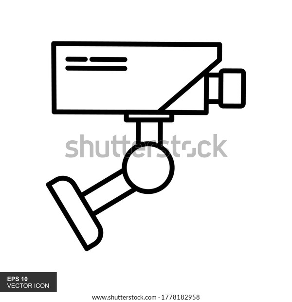 Cctv Camera Line Icon Outline Vector: เวกเตอร์สต็อก (ปลอดค่าลิขสิทธิ์ ...