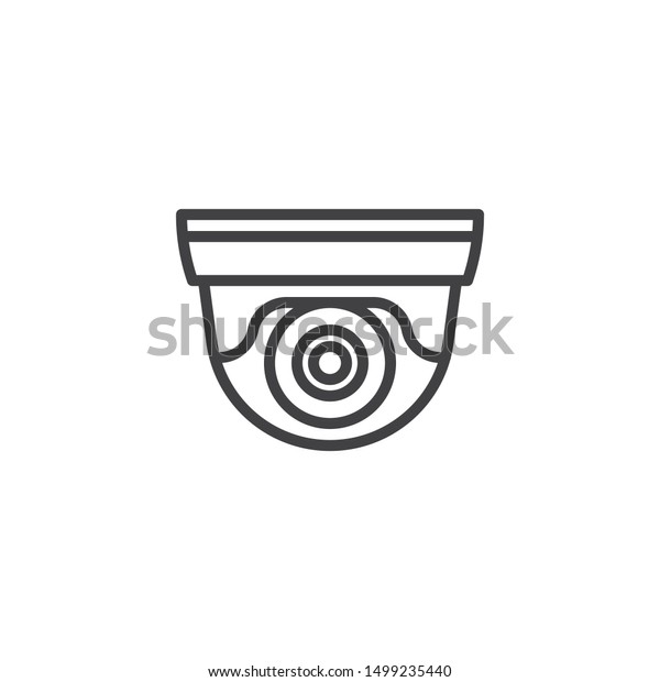 Cctv Camera Line Icon Surveillance Linear Stock Vector (Royalty Free ...