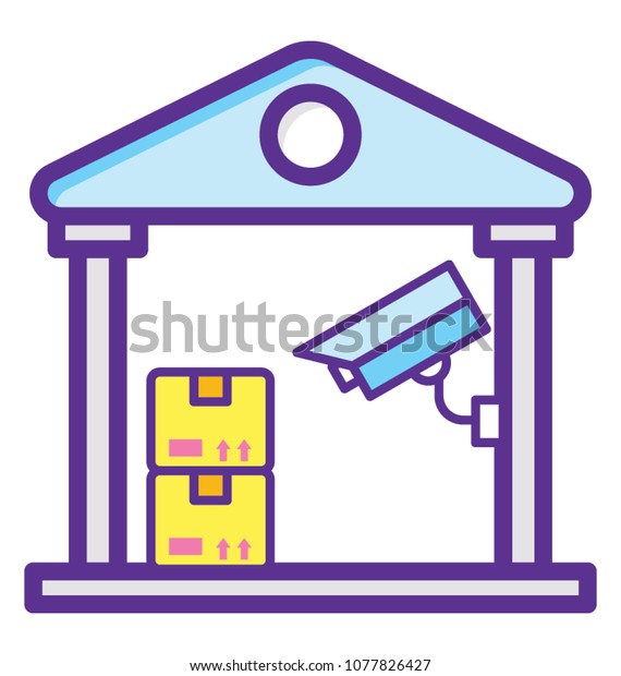 Cctv Camera On Warehouse Symbolic Security Stock Vector (Royalty Free ...