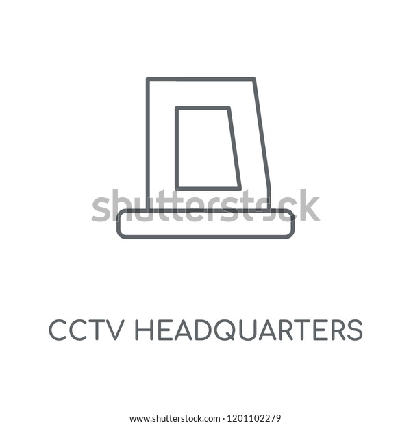 Cctv Headquarters Linear Icon Cctv Headquarters: vector de stock (libre ...