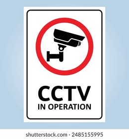 CCTV in operation sign.ai Royalty Free Stock SVG Vector