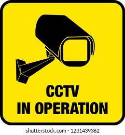 Cctv Operation Signage Stock Vector (Royalty Free) 1231439362 ...