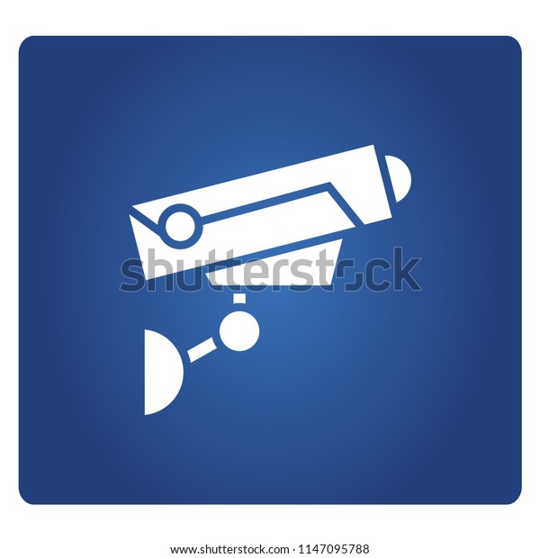 Cctv Security Camera Icon Blue Background Stock Vector (Royalty Free ...