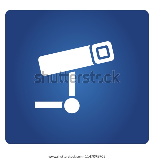 Cctv Security Camera Icon Blue Background Stock Vector (Royalty Free ...