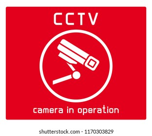 Cctv Security Camera Red Sign Stock Vector (Royalty Free) 1170303829 ...