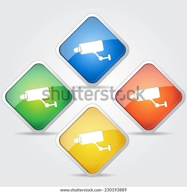 Cctv Sign Colorful Vector Icon Design Stock Vector (Royalty Free ...