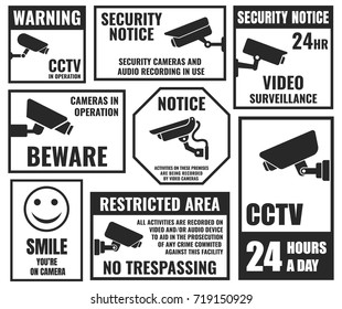 Cctv Symbols Security Camera Sticker Video: เวกเตอร์สต็อก (ปลอดค่า ...
