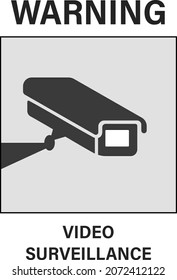 Cctv Video Surveillance Camera Warning Sign Stock Vector (Royalty Free ...