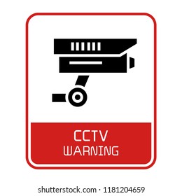 Cctv Warning Sign Label Stock Vector (Royalty Free) 1181204659 ...