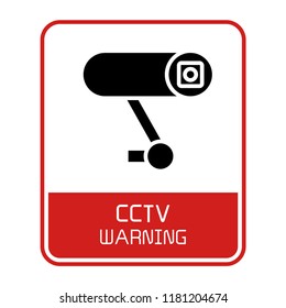 Cctv Warning Sign Label Stock Vector (Royalty Free) 1181204674 ...