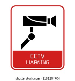 Cctv Warning Sign Label Stock Vector (Royalty Free) 1181204704 ...