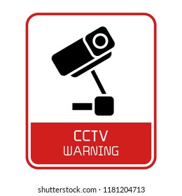 Cctv Warning Sign Label Stock Vector (Royalty Free) 1181204713 ...