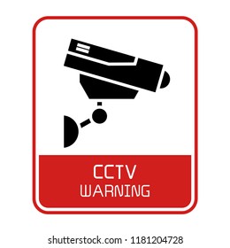 Cctv Warning Sign Label Stock Vector (Royalty Free) 1181204728 ...