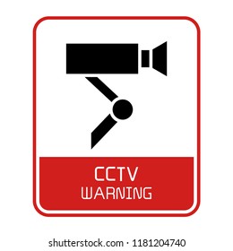 Cctv Warning Sign Label Stock Vector (Royalty Free) 1181204740 ...