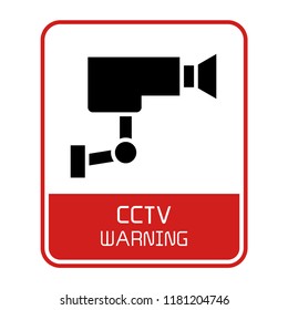 Cctv Warning Sign Label Stock Vector (Royalty Free) 1181204746 ...