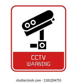 Cctv Warning Sign Label Stock Vector (Royalty Free) 1181204755 ...
