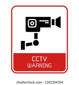 Cctv Warning Sign Label Stock Vector (Royalty Free) 1181204764 ...