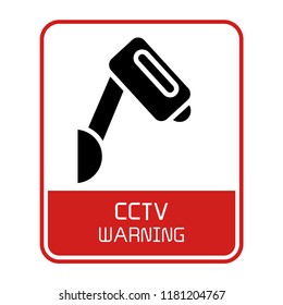 Cctv Warning Sign Label Stock Vector (Royalty Free) 1181204767 ...