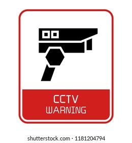 Cctv Warning Sign Label Stock Vector (Royalty Free) 1181204794 ...