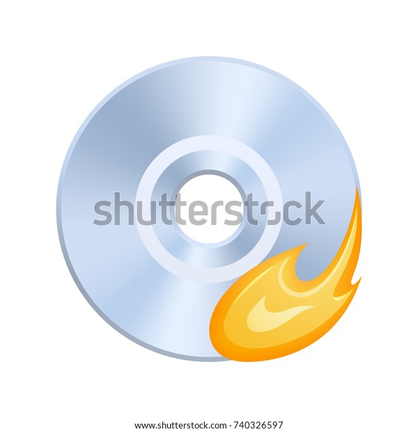 Cd Burn Realistic Icons Collection Professional Stock Vector (Royalty ...