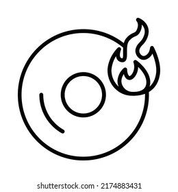 Cd Burning Icon Line Art Style Stock Vector (Royalty Free) 2174883431 ...