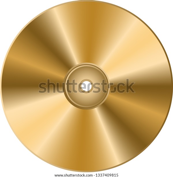 Cd Dvd Golden Disc Isolated On Stock Vector (Royalty Free) 1337409815