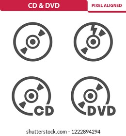Cd Dvd Icons Professional Pixel Perfect Stock Vector (Royalty Free ...