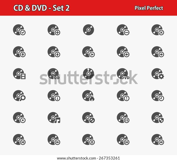 Cd Dvd Icons Professional Pixel Perfect Stock Vector (Royalty Free ...