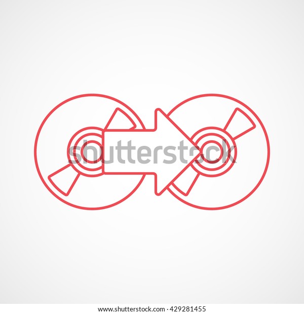 Cd Rw Red Icon On White Stock Vector (Royalty Free) 429281455 ...