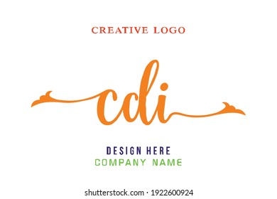 Cdi Lettering Logo Simple Easy Understand Stock Vector (Royalty Free ...