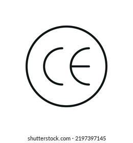 Ce Vector Icon Editable Stroke Stock Vector (Royalty Free) 2197397145 ...