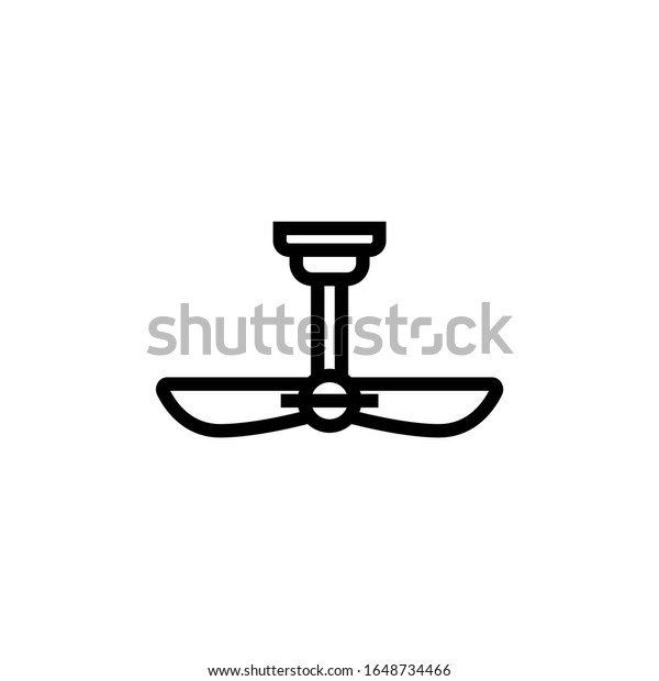 Ceiling Fan Vector Icon Outline Linear Stock Vector (Royalty Free ...